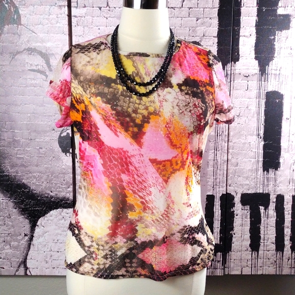 torrid | Tops | Torrid Sheer Snake Skin Mesh Crew Neck Tee | Poshmark